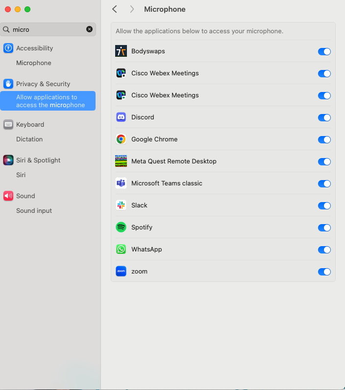 Microphone Permissions